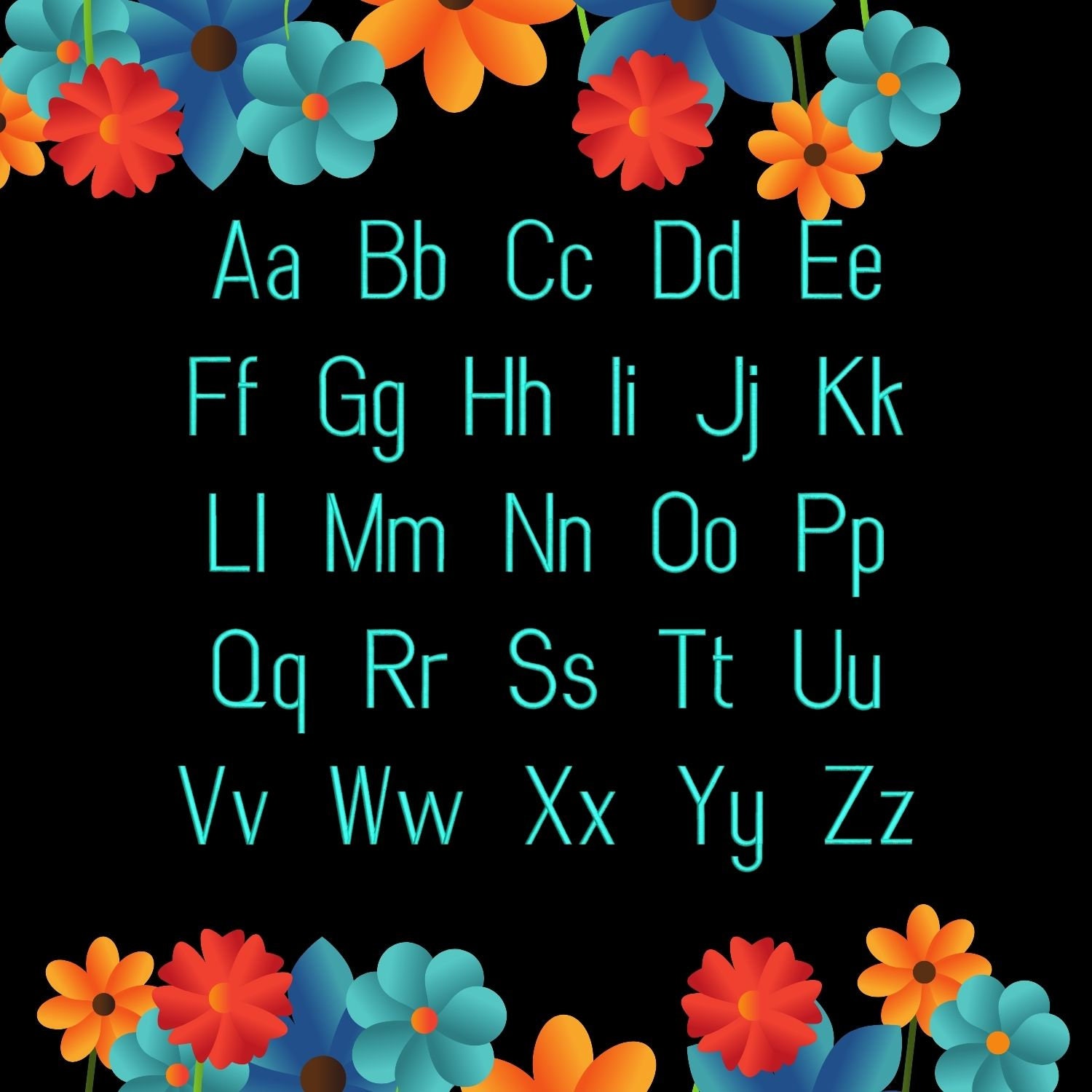 Narrow Block Embroidery Fontspesdstbx Fileembroidery - Etsy