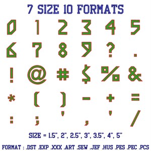 Angle Block 2 Color(fill+satin) Embroidery Fonts Machine Embroidery ...