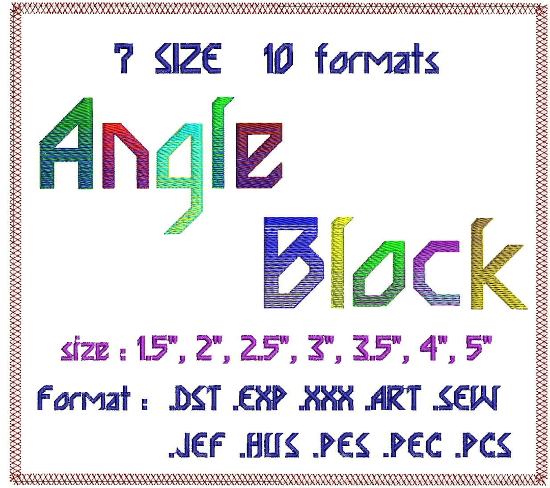 Angle Block Blending Embroidery Fonts Machine Embroidery Designs ...