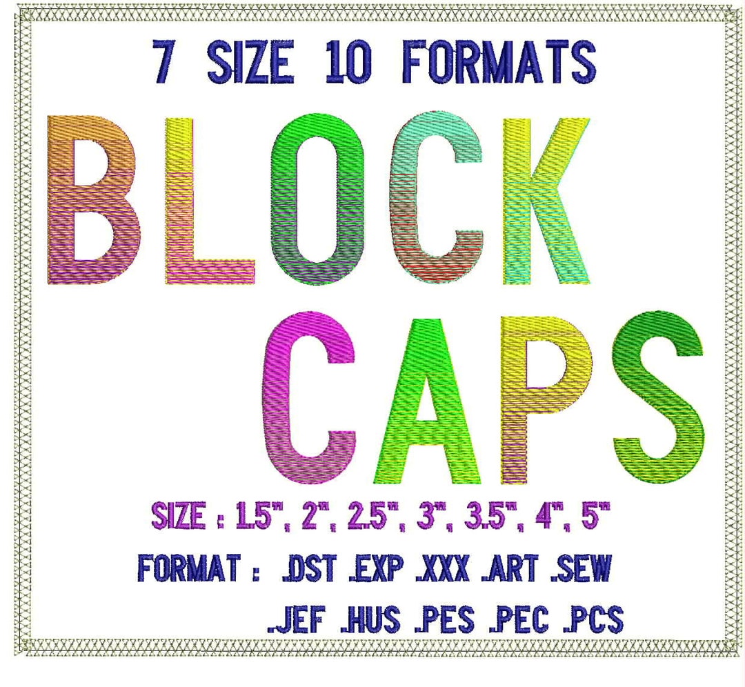 Block Caps Blending Embroidery Fonts Machine Embroidery Designs ...