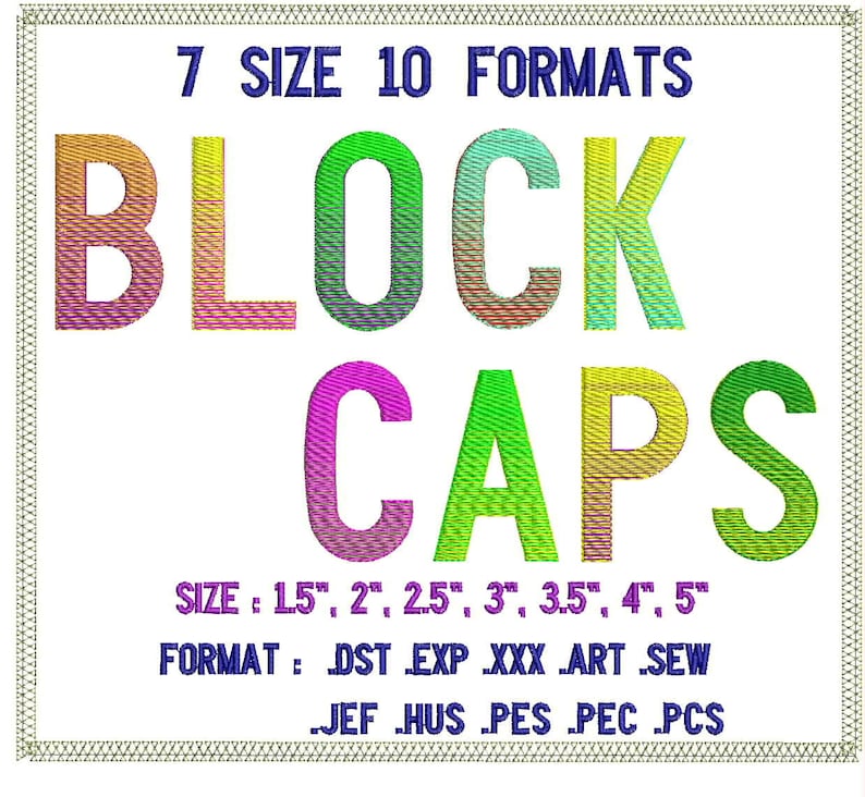 Block Caps Blending Embroidery Fonts Machine Embroidery - Etsy