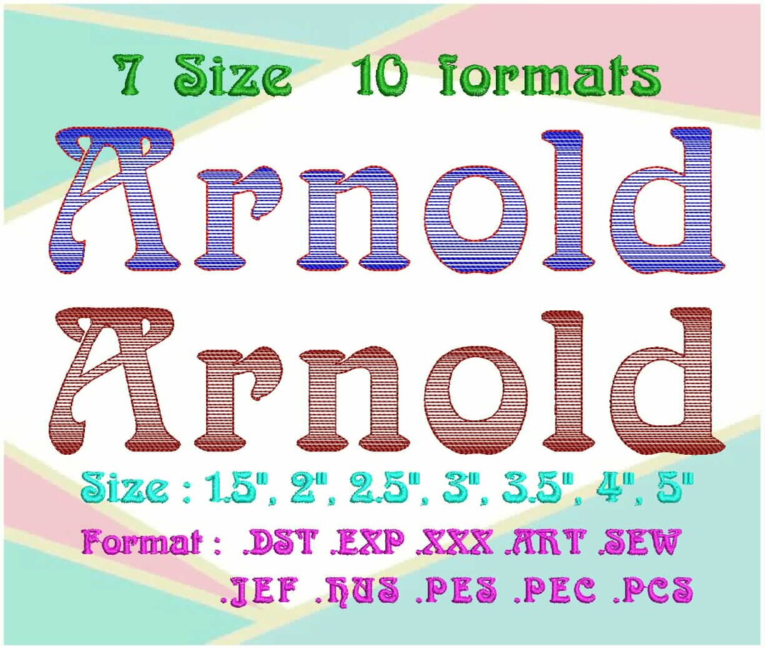 Arnold Sketch Embroidery Font Machine Embroidery Designs Monogram ...