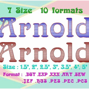 Arnold Sketch Embroidery Font Machine Embroidery Designs Monogram ...