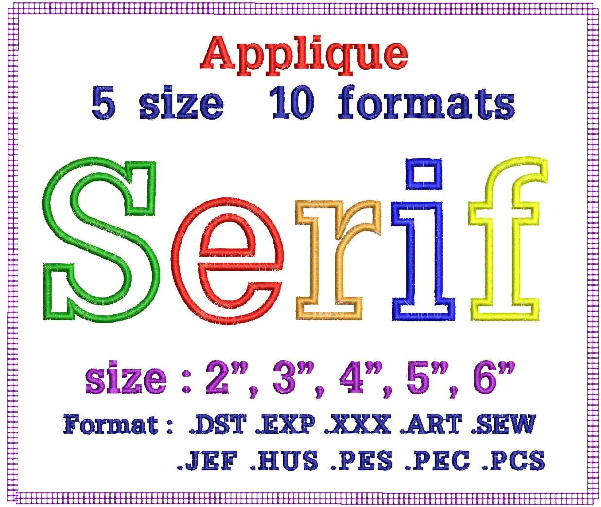 Serif Applique Font Embroidery Designs Machine Embroidery Designs ...