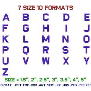 Legal Block 2 Color(fill+satin) Embroidery Fonts Machine Embroidery ...