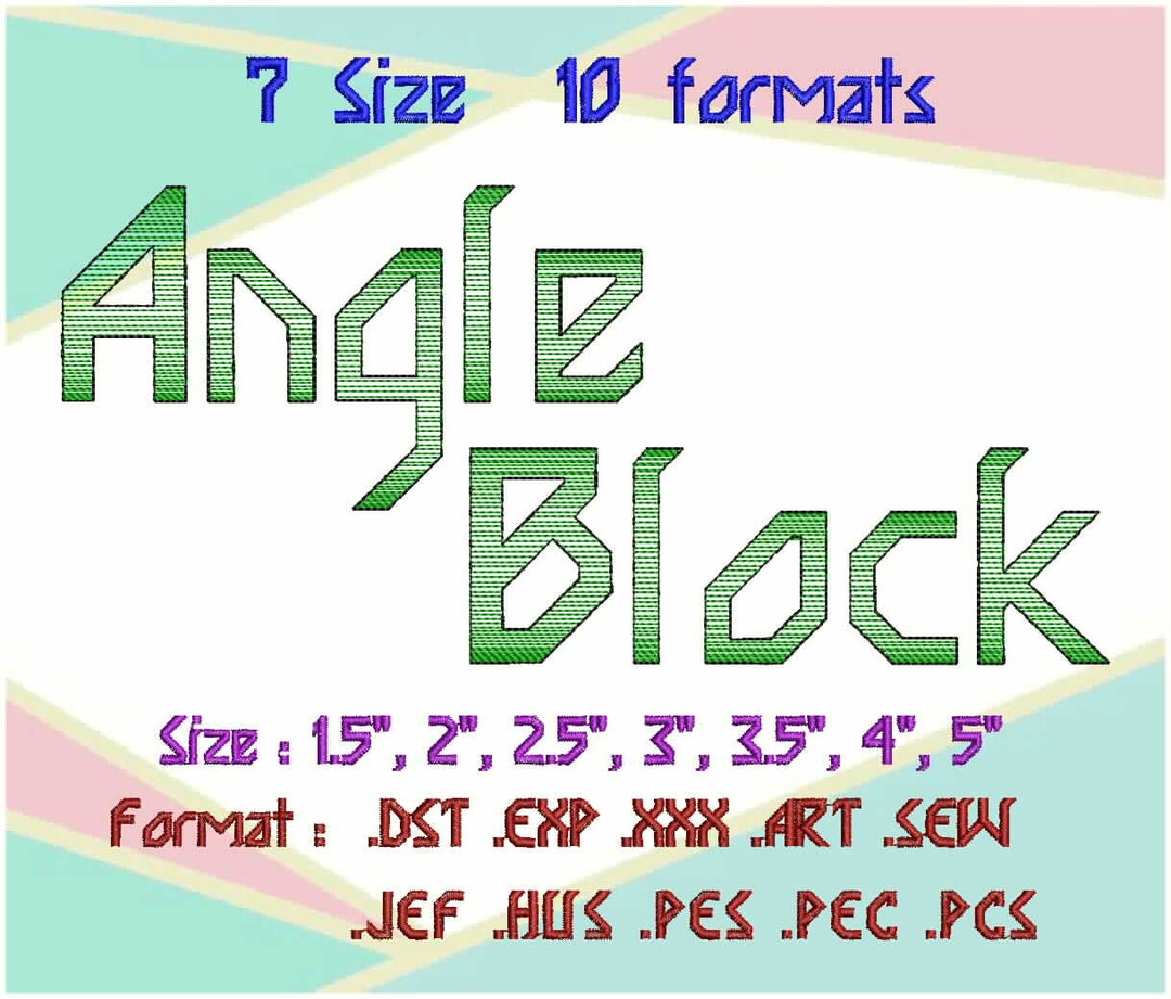 Angle Block Sketch Embroidery Font Machine Embroidery Designs Monogram ...