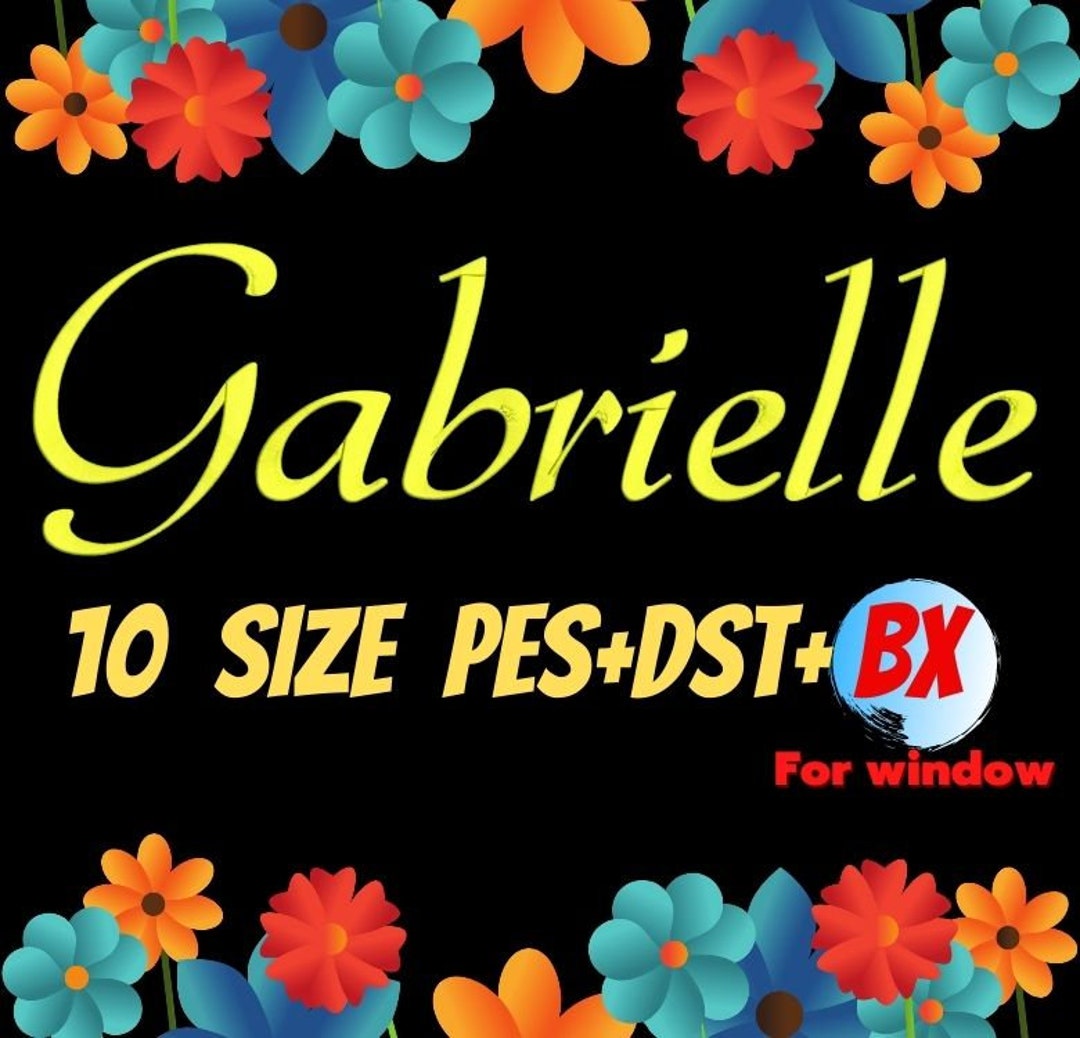 Gabrielle Embroidery Fonts,pes,dst,bx File,script Font,calligraphy Font ...