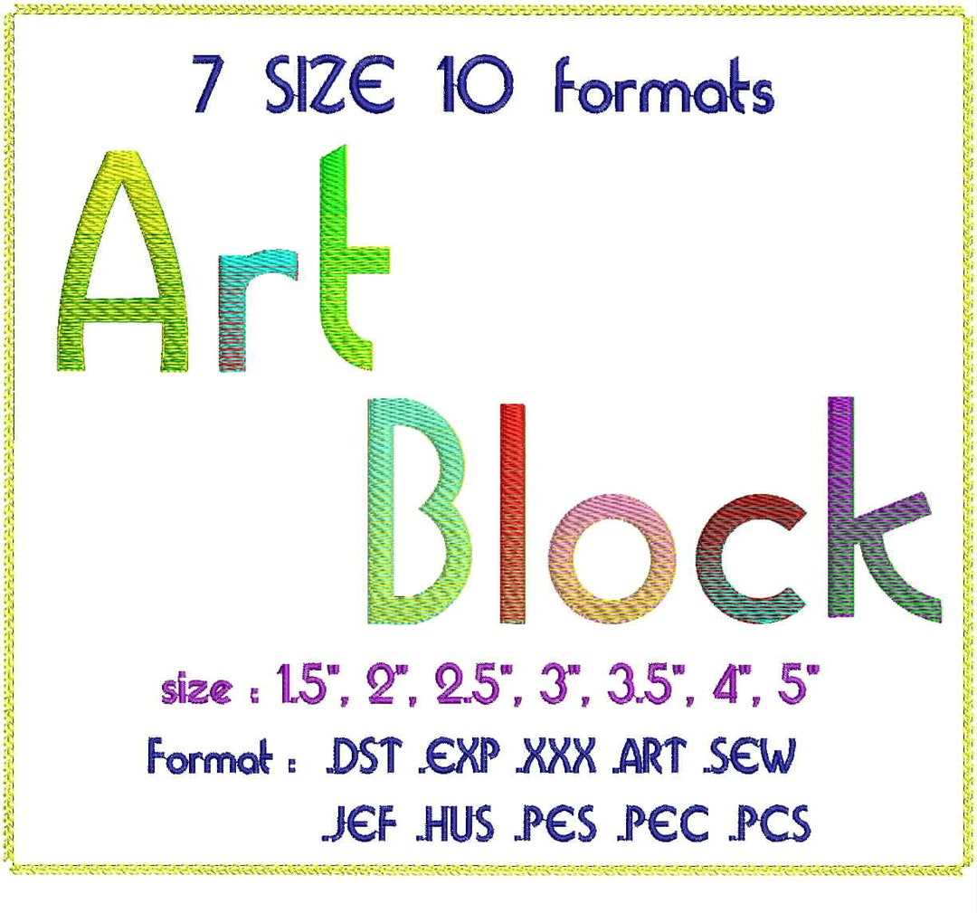 Art Block Blending Embroidery Fonts Machine Embroidery Designs Monogram ...