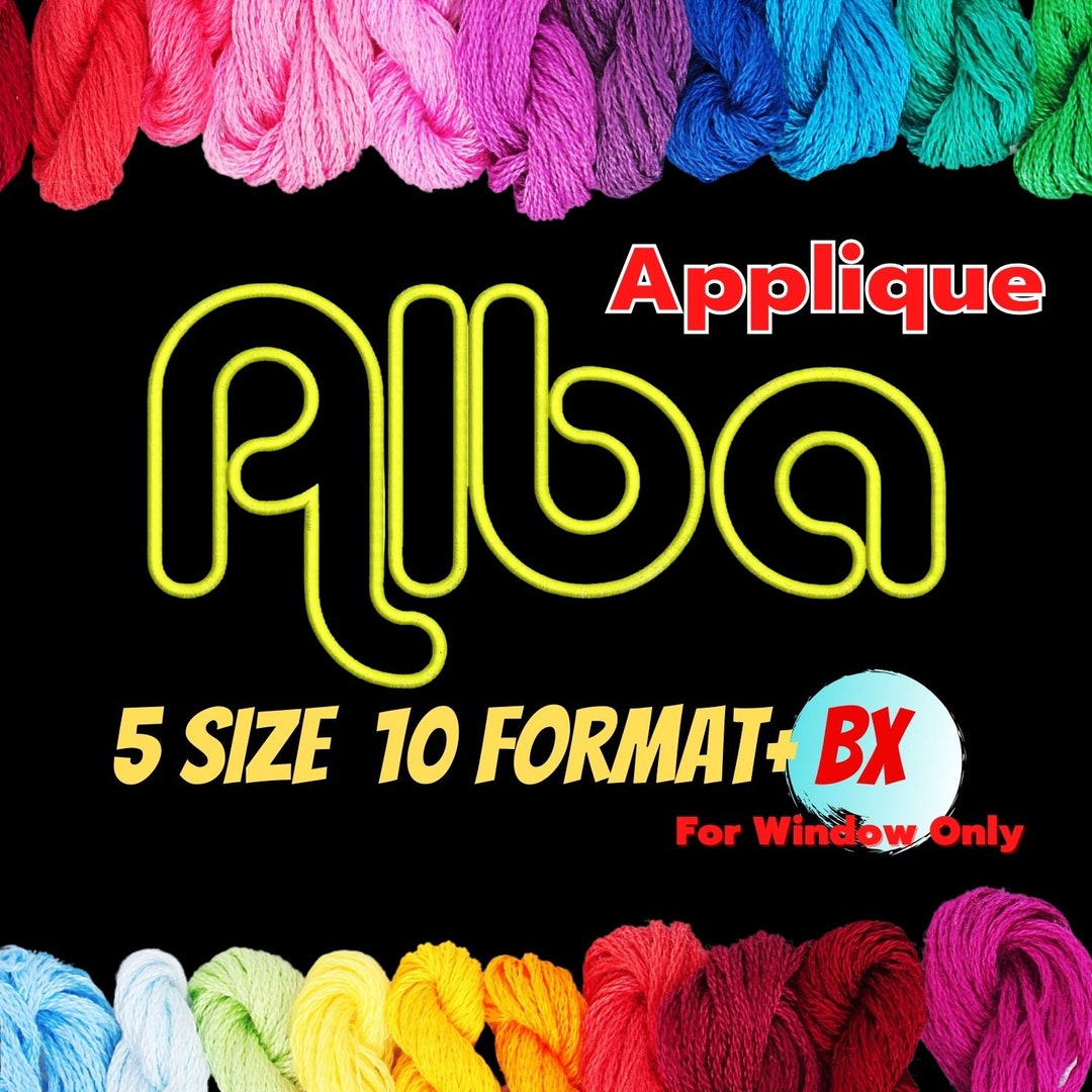 Alba Embroidery Applique Fonts,bx Fonts,fancy Fonts,groovy Fonts,pes ...