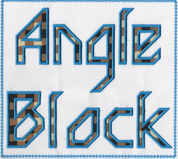 Angle Block Applique Font Embroidery Designs Machine | Etsy