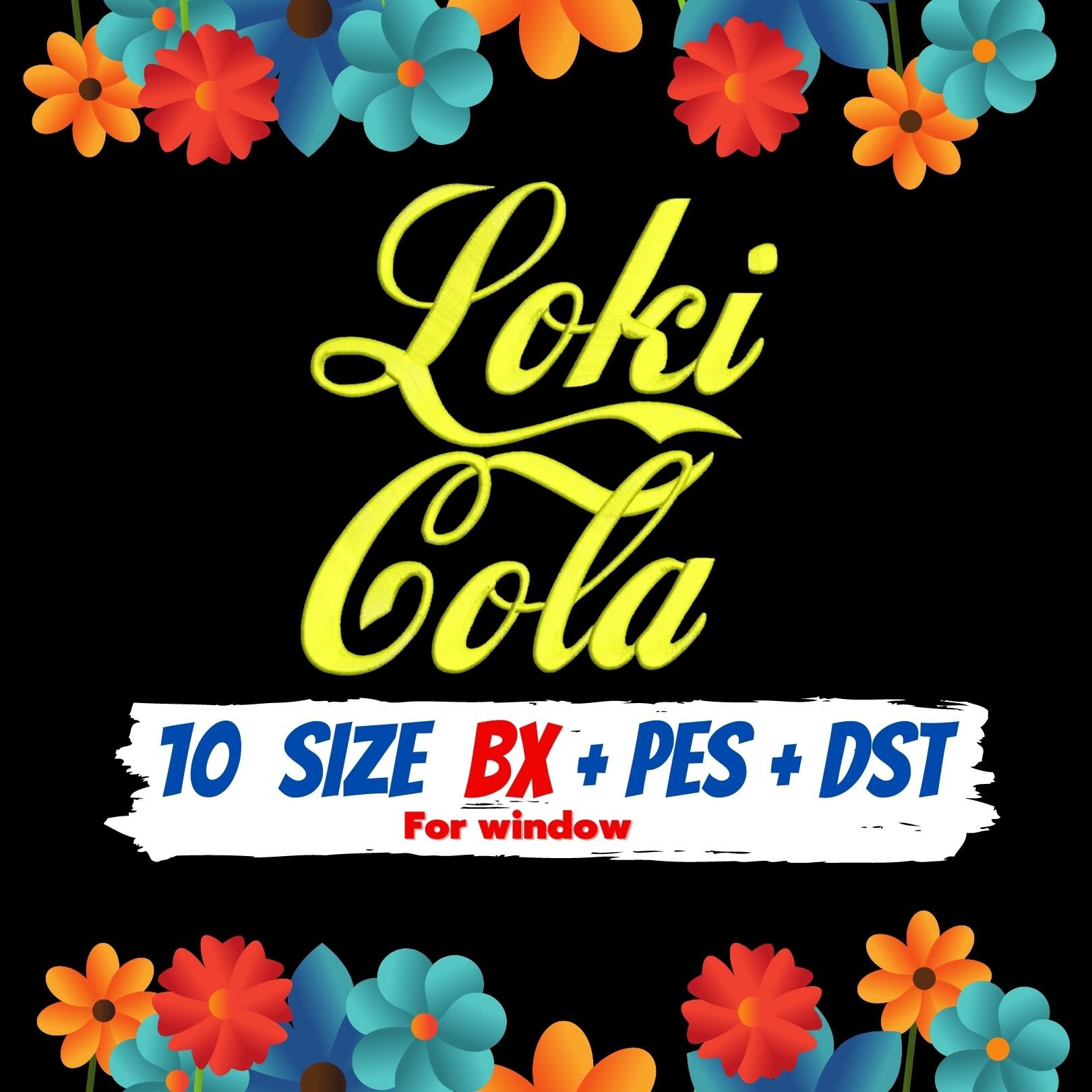 Loki Cola embroidery fontsPESDSTBX fileScript fontVarious | Etsy