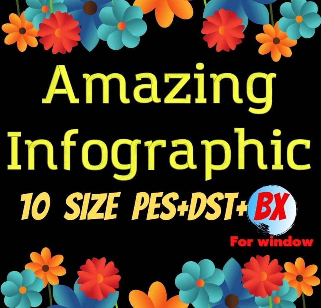Amazing Infographic Embroidery Fonts,pes,dst,bx File,basic Font,various ...