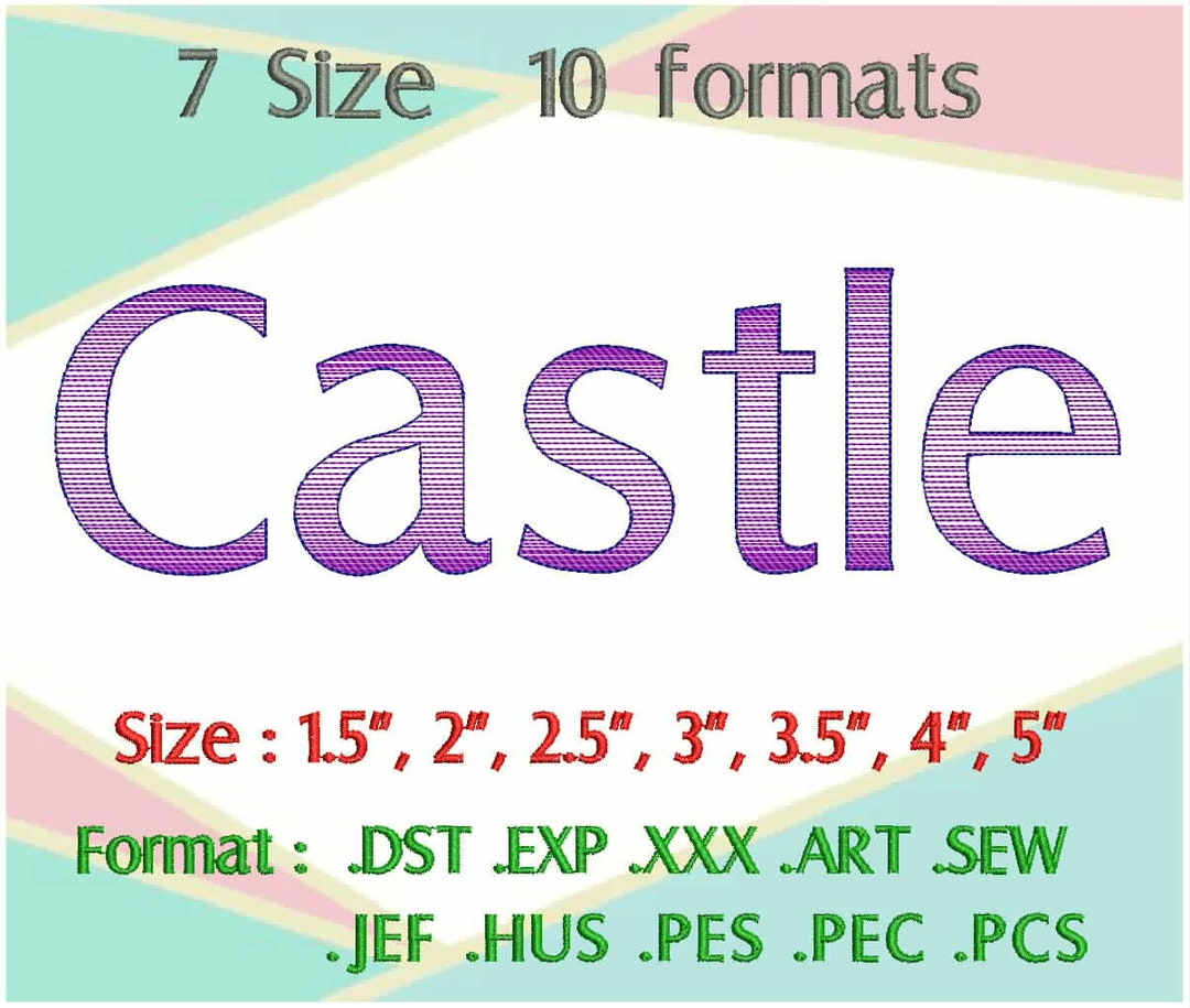 Castle Sketch Embroidery Font Machine Embroidery Designs Monogram ...
