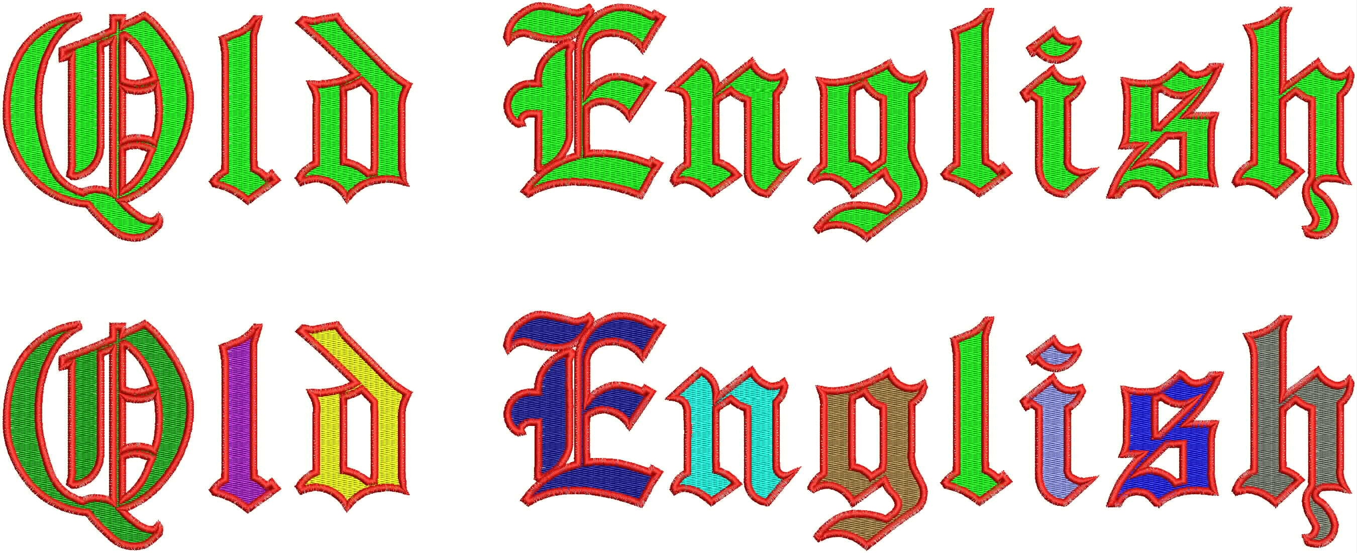 Old English 2 Colorfillsatin Embroidery Fonts Machine - Etsy