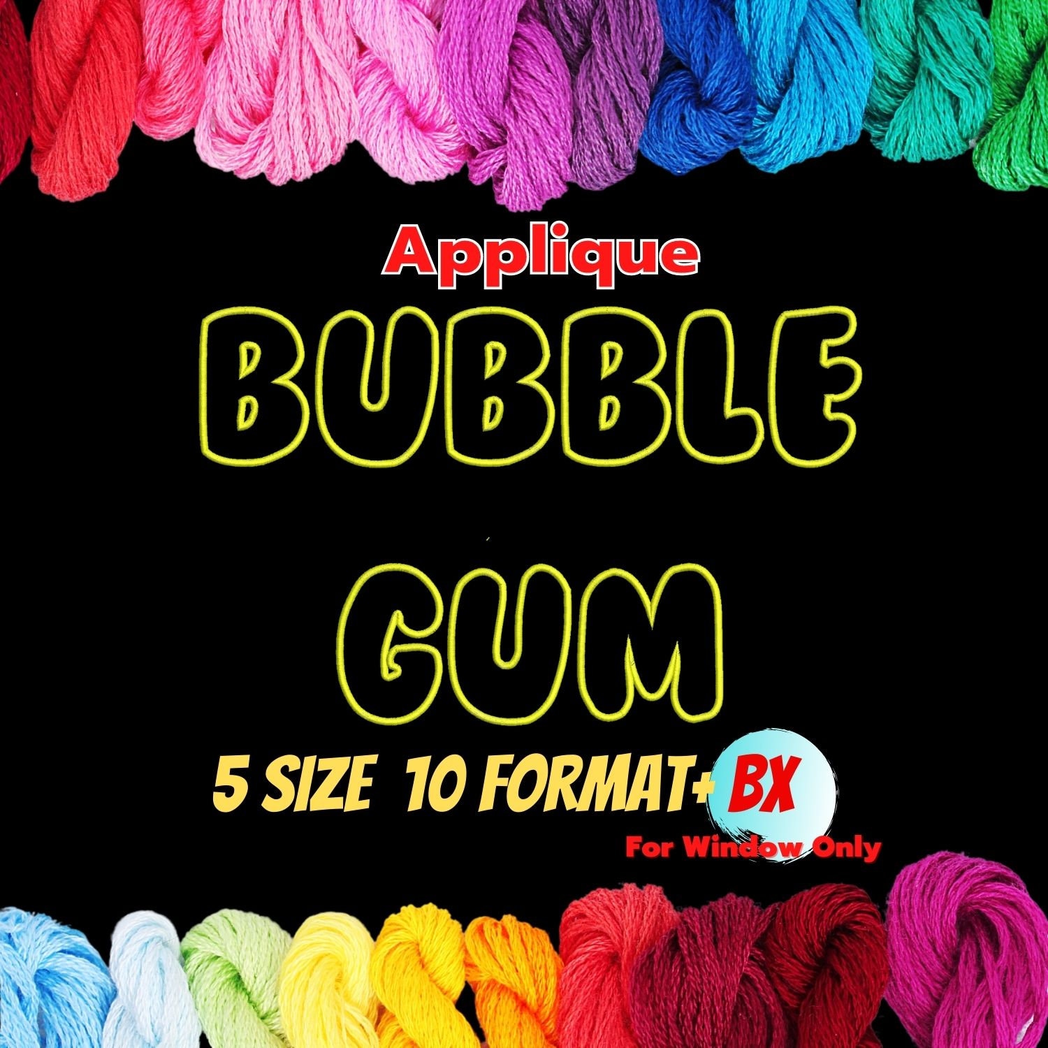 Bubblegum Embroidery Applique Fonts and Designsembroidery - Etsy