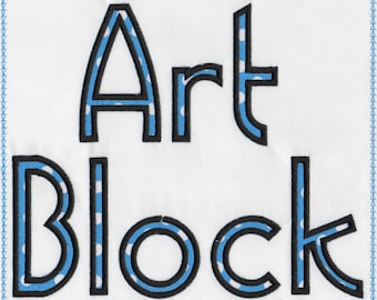 Angle Block Applique Font Embroidery Designs Machine | Etsy