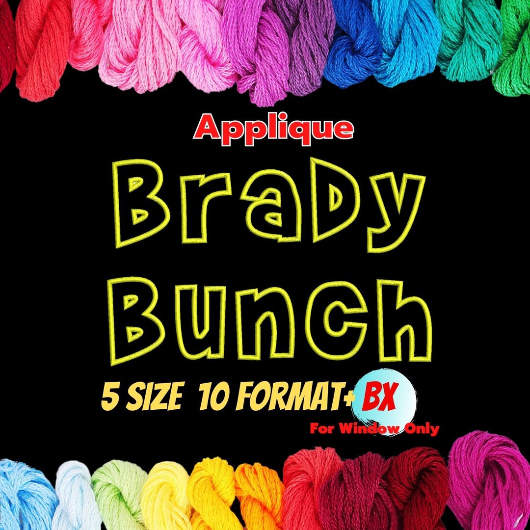 Brady Bunch Embroidery Applique Fonts and Designs,embroidery Machine ...