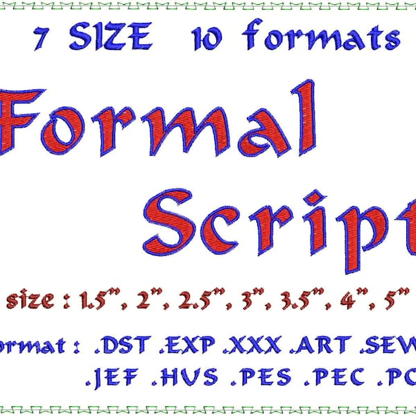 Embroidery Font Script 2 Color - Etsy