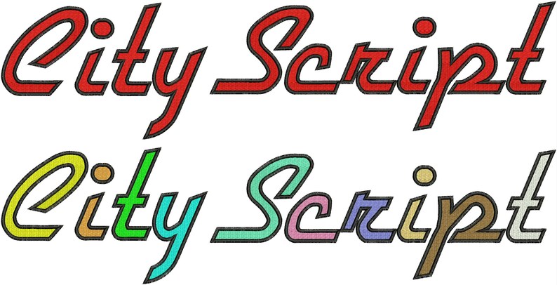 City Script 2 Colorfillsatin Embroidery Fonts Machine - Etsy