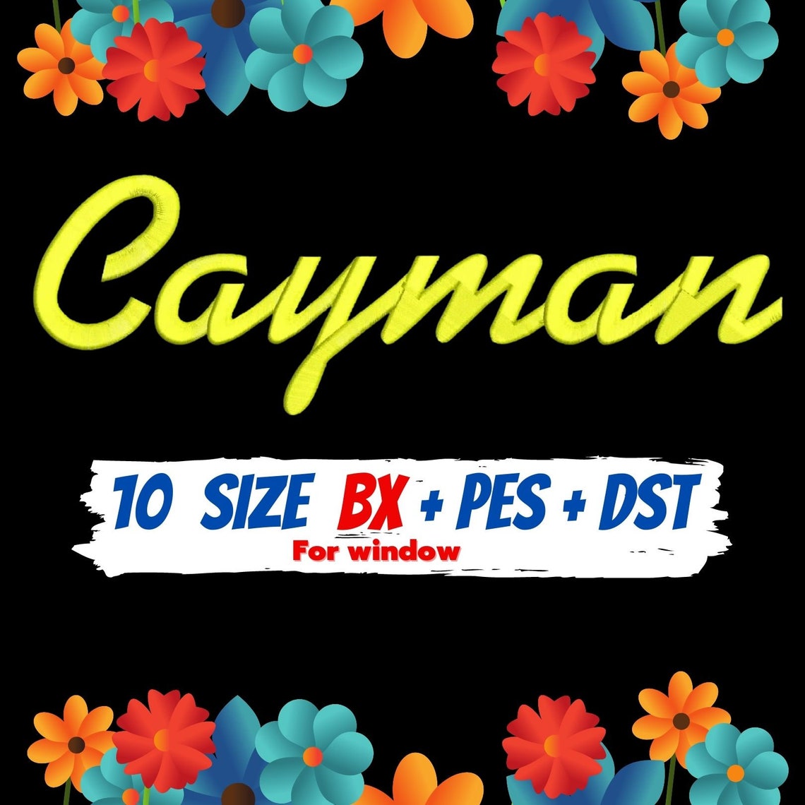 Cayman embroidery fontsPESDSTBX fontembroidery | Etsy