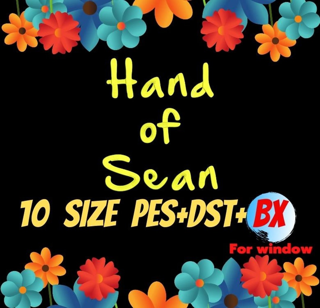 Hand of Sean Embroidery Fonts,pes,dst,bx File,script Font,handwritten ...