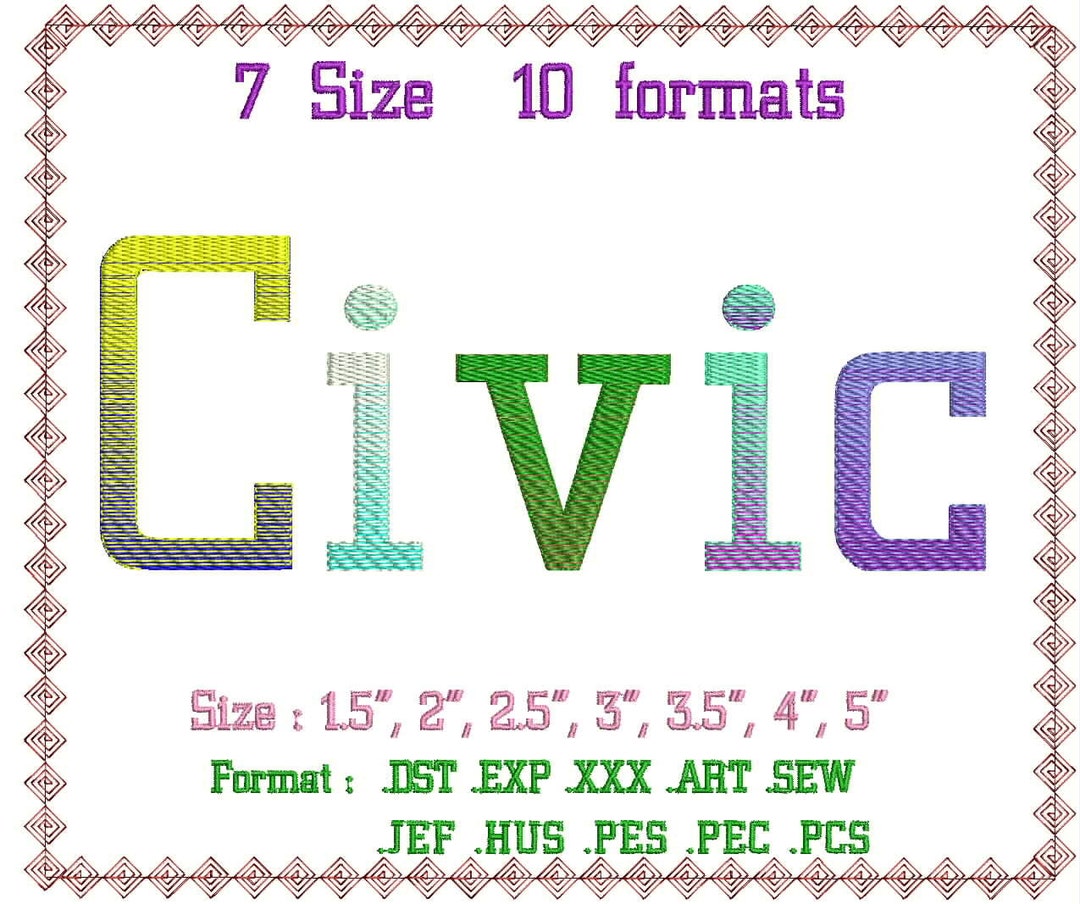 Civic Blending Embroidery Fonts Machine Embroidery Designs Monogram ...