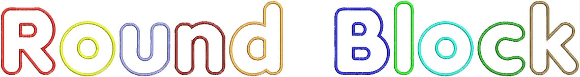 Round Block Applique Font Embroidery Designs Machine | Etsy