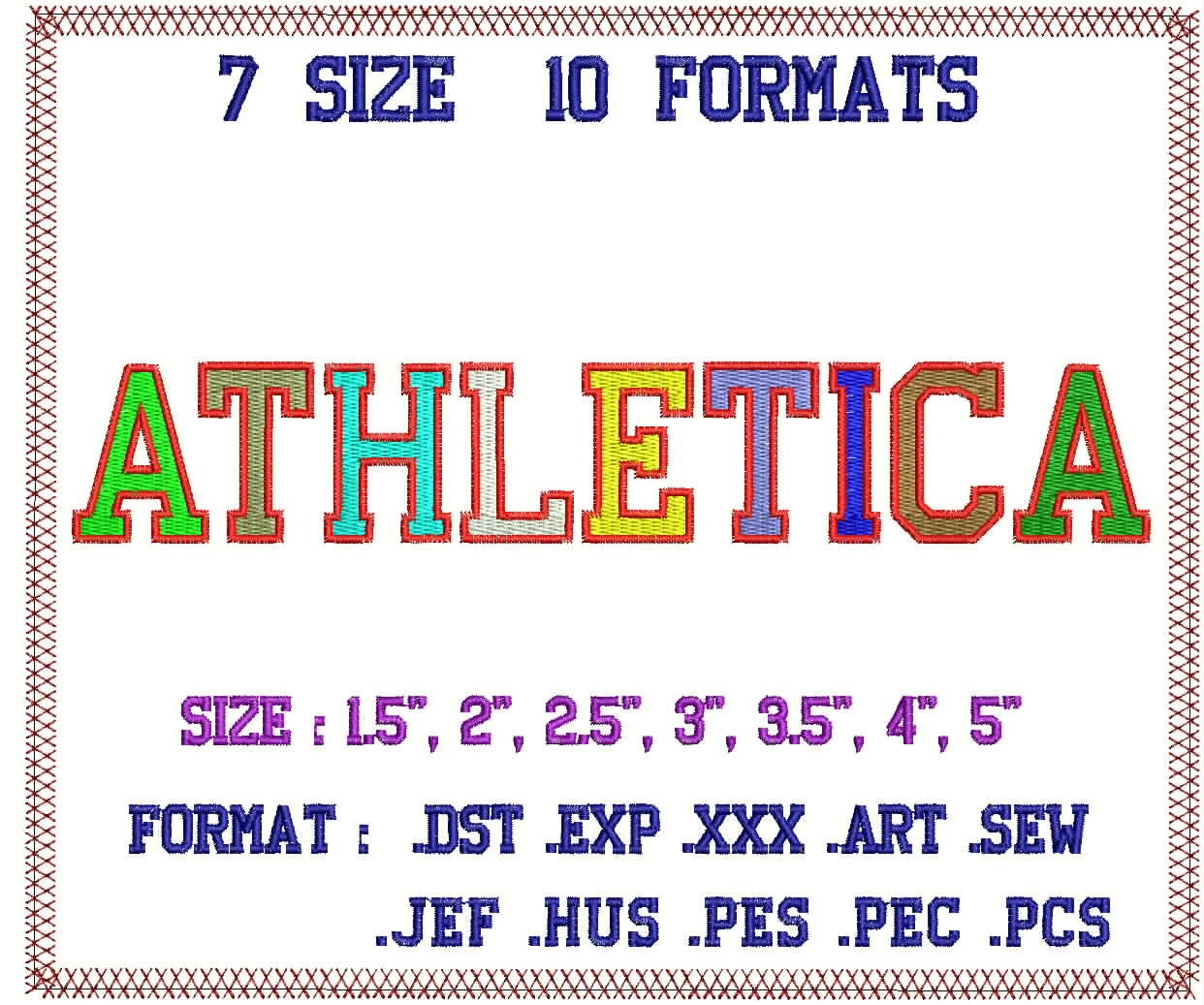Athletica 2 Colorfillsatin Embroidery Fonts Machine - Etsy