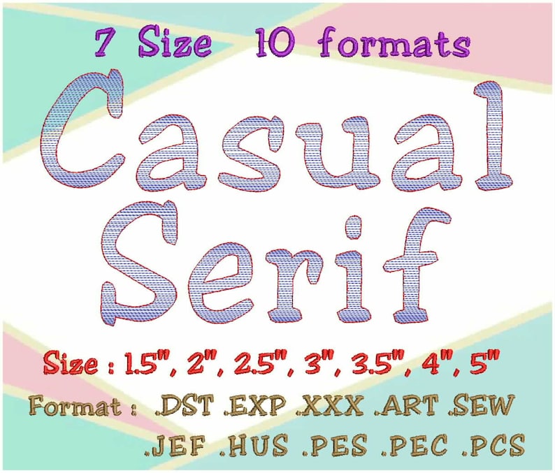 Casual Serif Sketch Embroidery Font Machine Embroidery Designs | Etsy