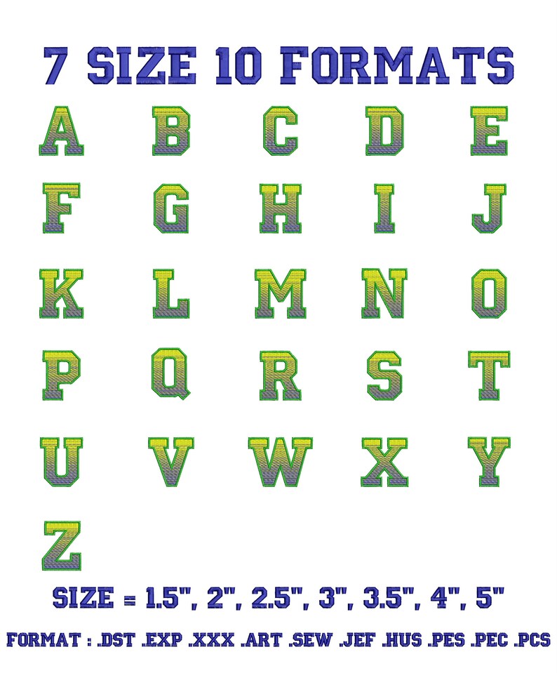 College 3 Colorfillsatin Embroidery Fonts Machine | Etsy