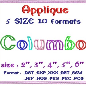 Columbo Applique Font Embroidery Designs Machine Embroidery Designs ...