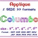 Columbo Applique Font Embroidery Designs Machine Embroidery Designs ...