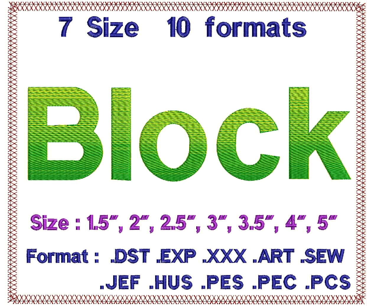Block Blending Embroidery Fonts Machine Embroidery Designs - Etsy Sweden