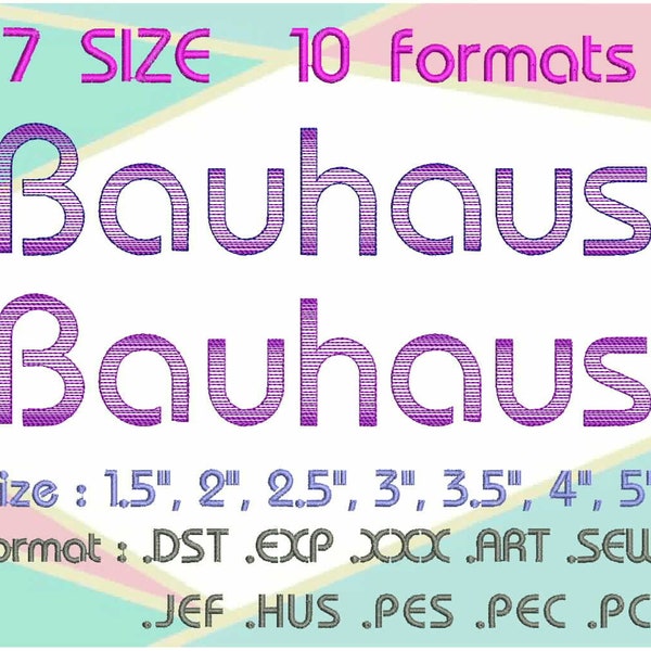 Bauhaus Font Embroidery - Etsy