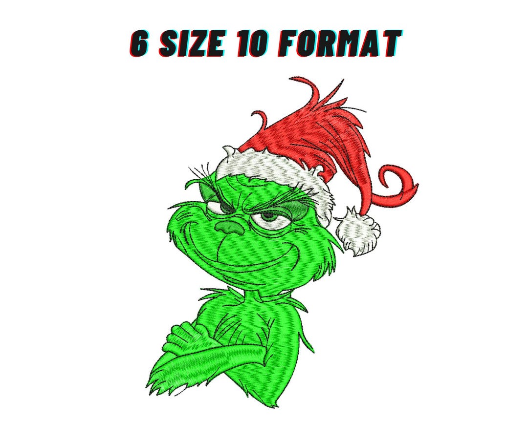 Grinch Face Embroidery Designs, Cartoon Machine Embroidery Files ...
