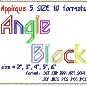 Angle Block Applique Font Embroidery Designs Machine Embroidery Designs ...