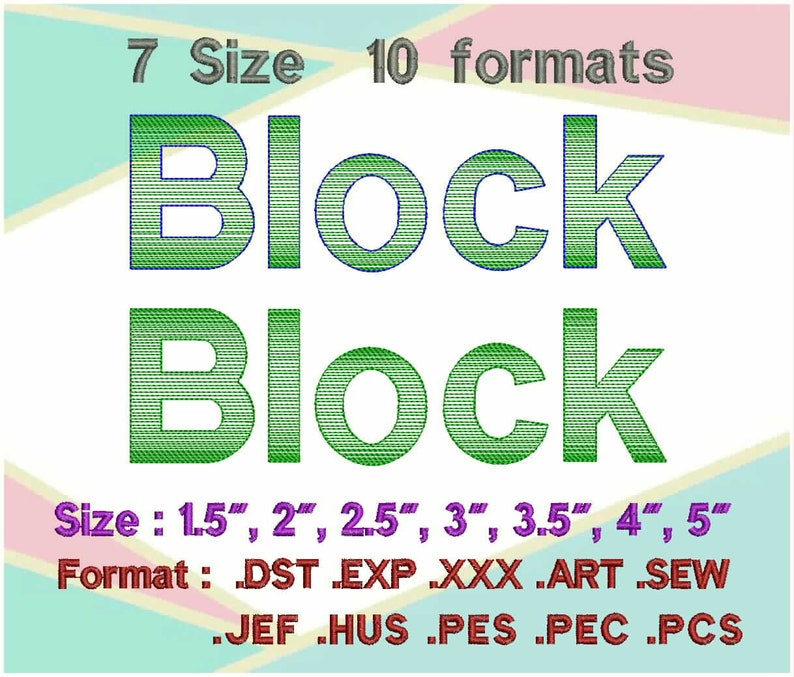 Block Sketch Embroidery Font Machine Embroidery Designs | Etsy