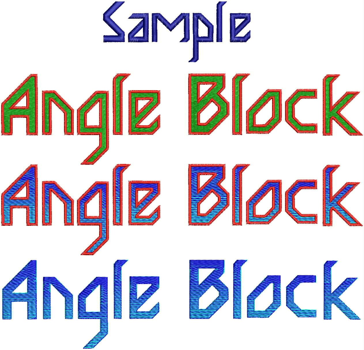 Angle Block 2 Colorfillsatin Embroidery Fonts Machine | Etsy