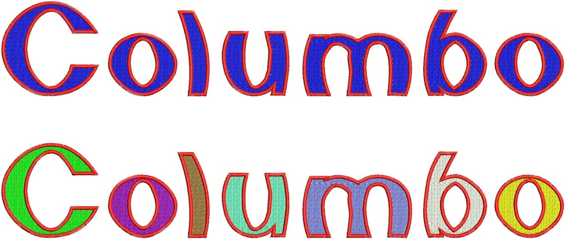 Columbo 2 Colorfillsatin Embroidery Fonts Machine - Etsy