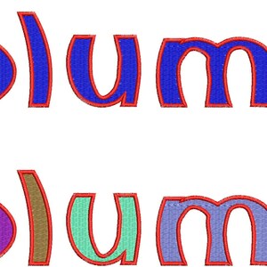 Columbo 2 Color(fill+satin) Embroidery Fonts Machine Embroidery Designs ...