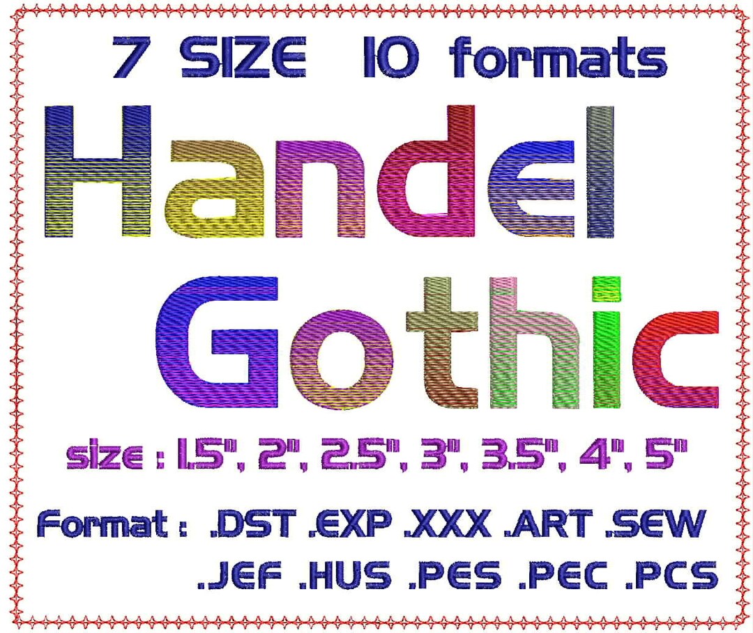 Handel Gothic Blending Embroidery Fonts Machine Embroidery Designs ...
