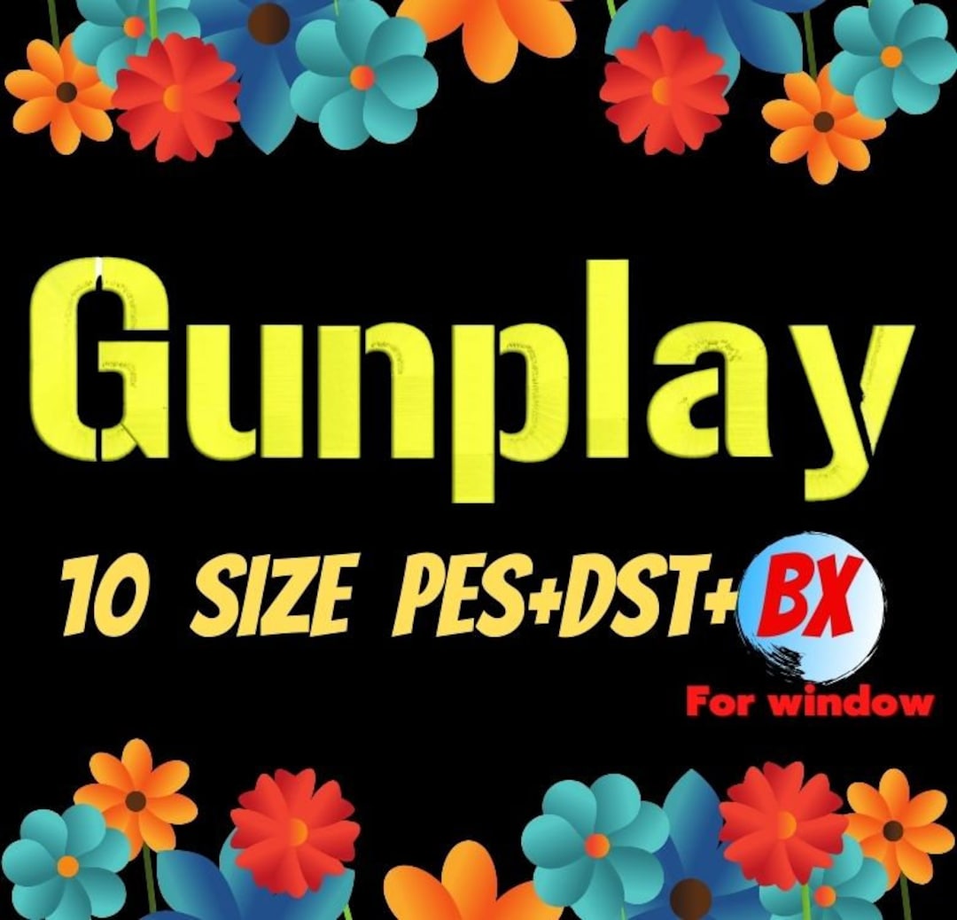 Gunplay Embroidery Fonts,pes,dst,bx File,fancy Font,stencil Font,army ...