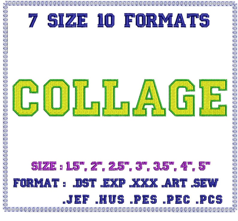 Collage 2 Colorfillsatin Embroidery Fonts Machine - Etsy