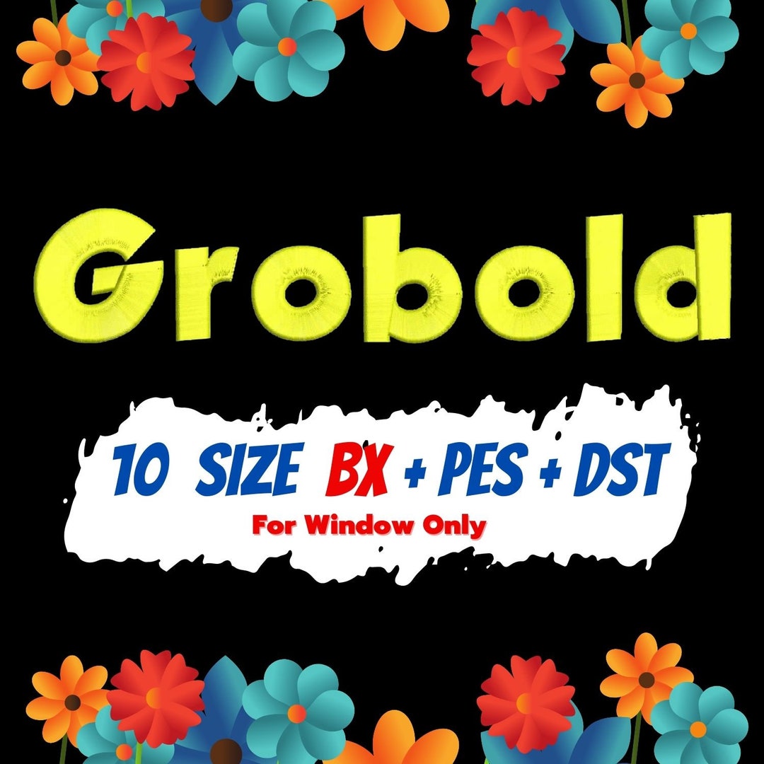 Grobold Embroidery Fonts,pes,dst,bx File,fancy Font,cartoon Font ...