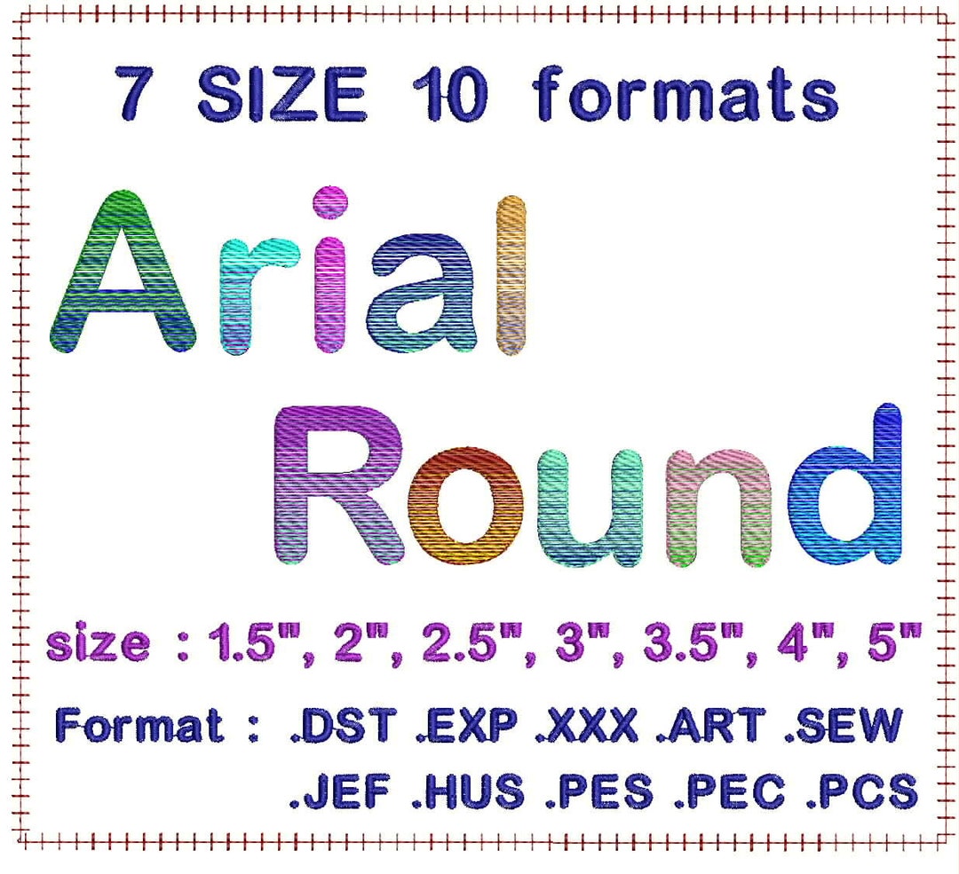 Arial Round Blending Embroidery Fonts Machine Embroidery Designs ...