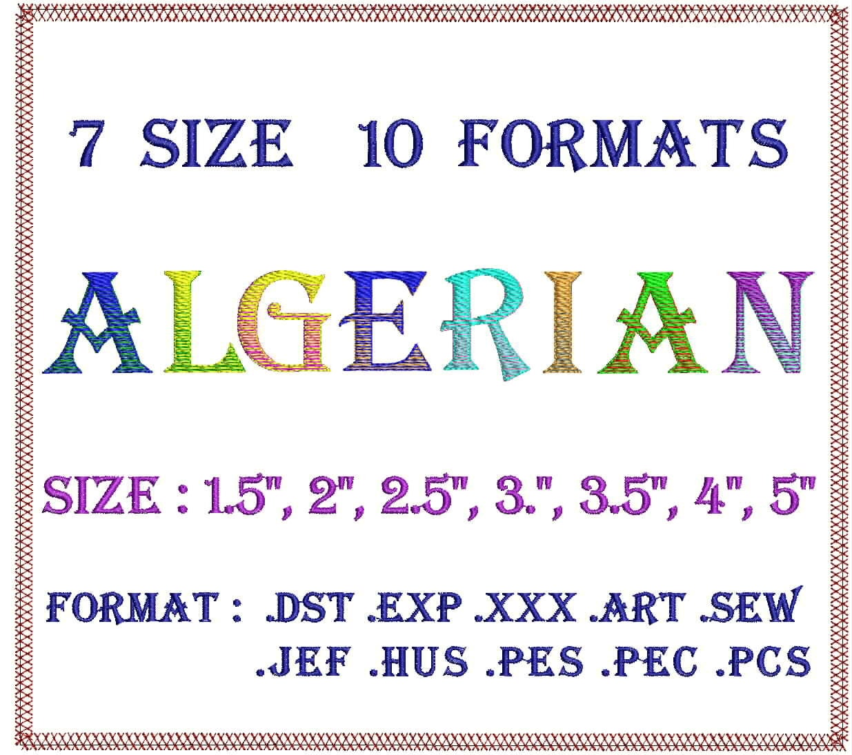Algerian Blending Embroidery Fonts Machine Embroidery Designs | Etsy