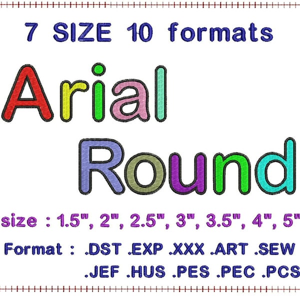 Arial Embroidery Font - Etsy