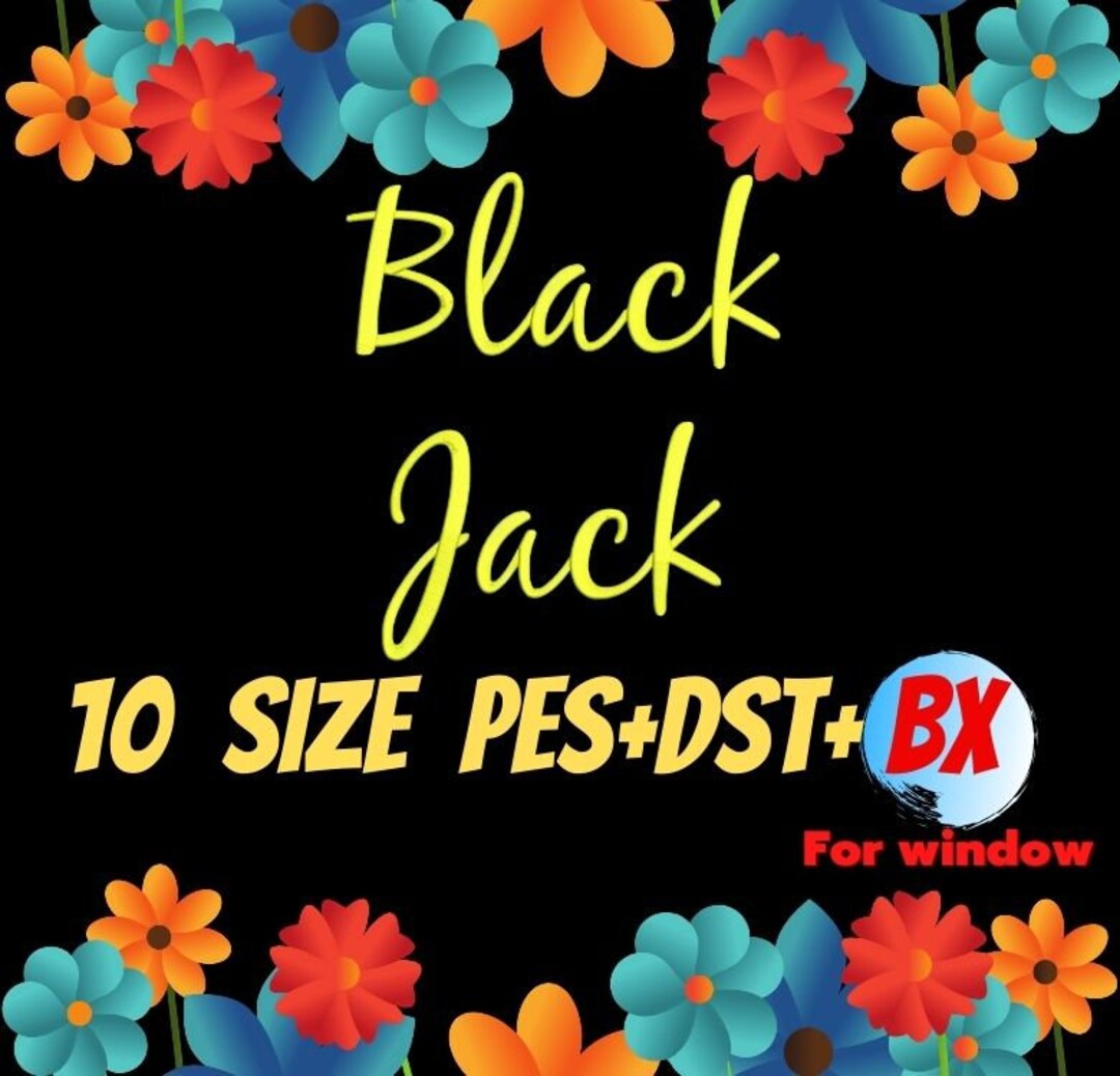 Black Jack Embroidery Fonts,pes,dst,bx File,script Font,various Font ...