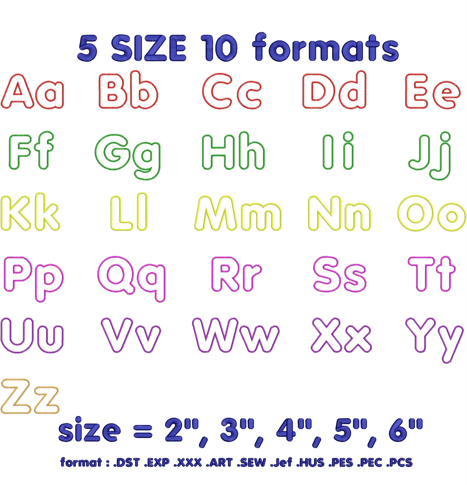 Round Block Applique Font Embroidery Designs Machine | Etsy