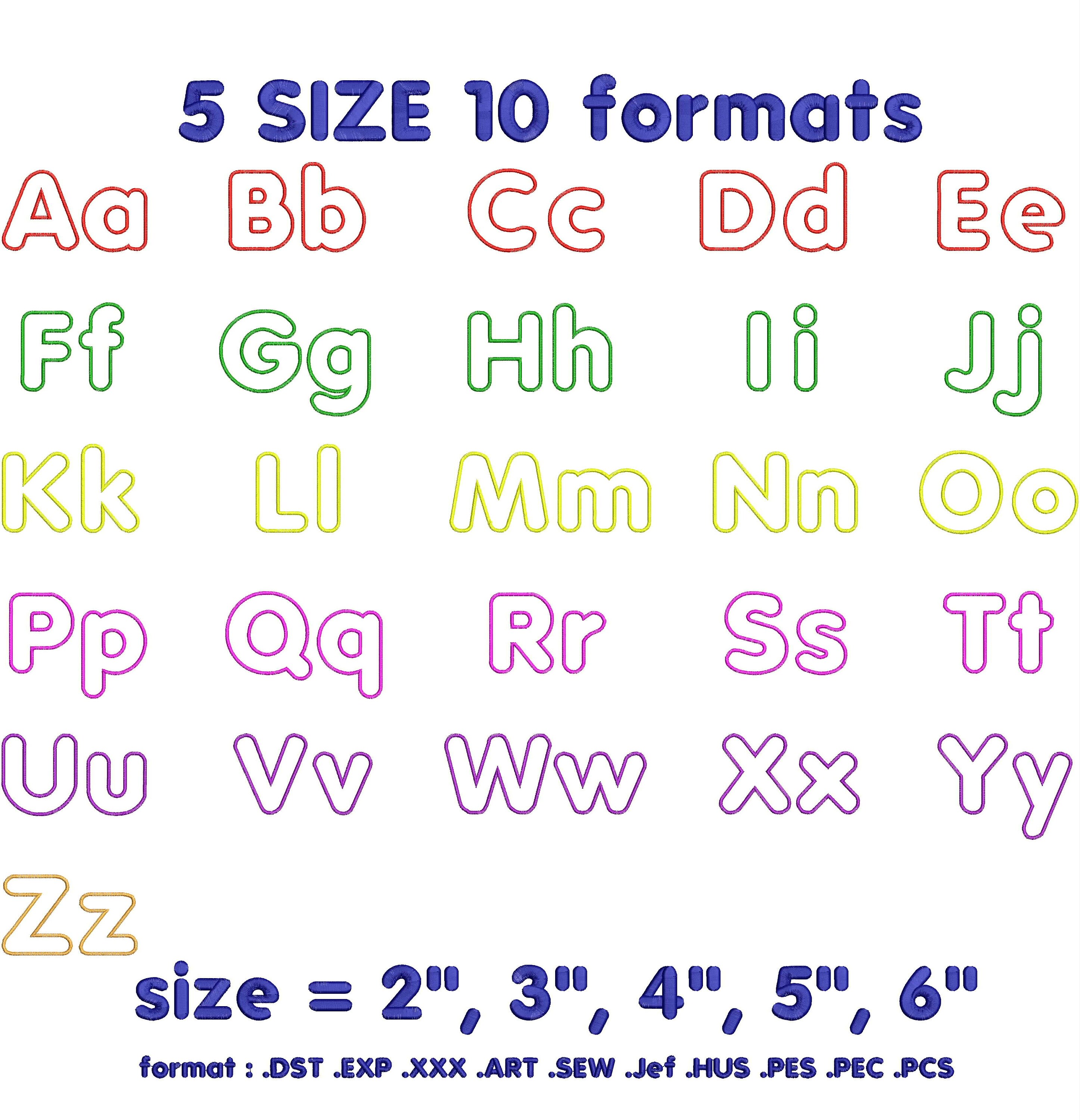 Round Block Applique Font Embroidery Designs Machine - Etsy 日本